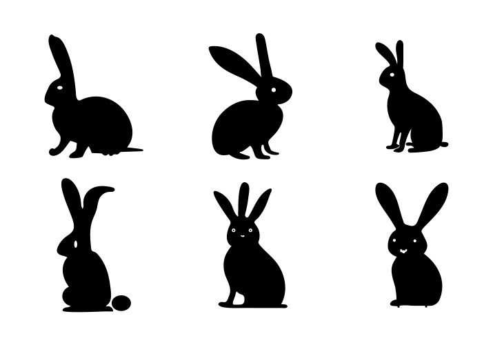 Jumping Rabbit Silhouette Vector Images (over 2,200)