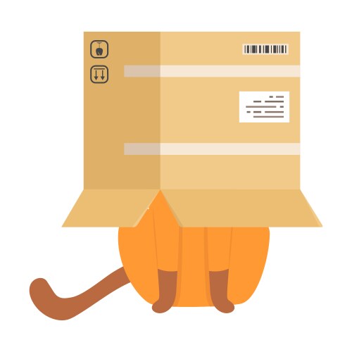 Cat Under Box Vector Images (54)