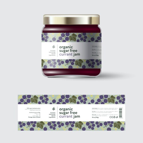 Mango jam label and packaging seamless pattern Vector Image