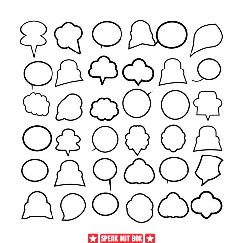Communication spectrum speak out box collection Vector Image