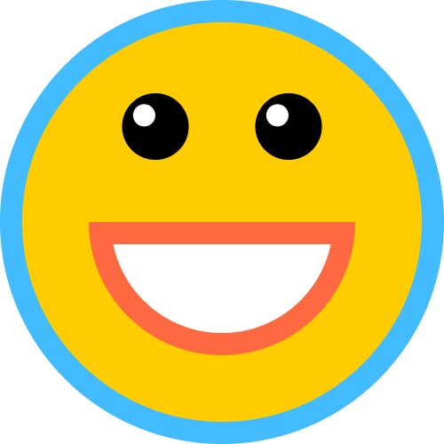 Happy smiley smiling face flat style Royalty Free Vector
