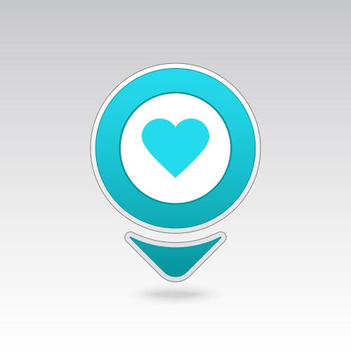 Heart pin map icon pointer markers Royalty Free Vector Image