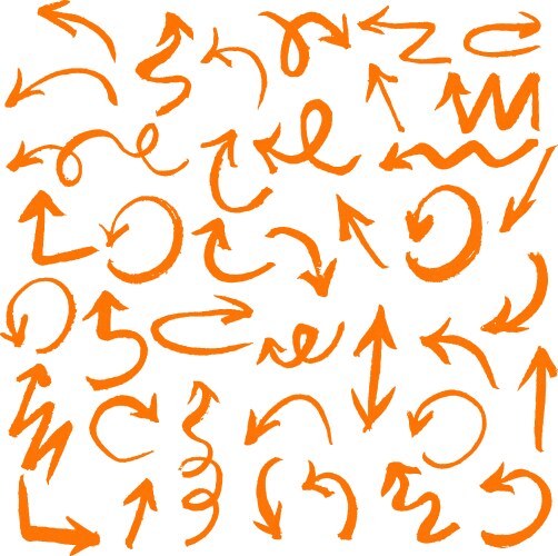 Red hand drawn arrows set Royalty Free Vector Image