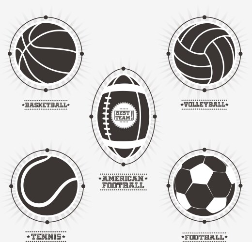 Cartoon isolated sport balls characters Royalty Free Vector