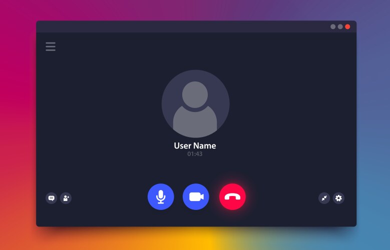 Video call template meeting app flat ui Royalty Free Vector