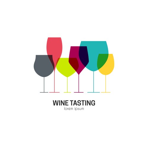 Glass wine with splash logo design Royalty Free Vector Image