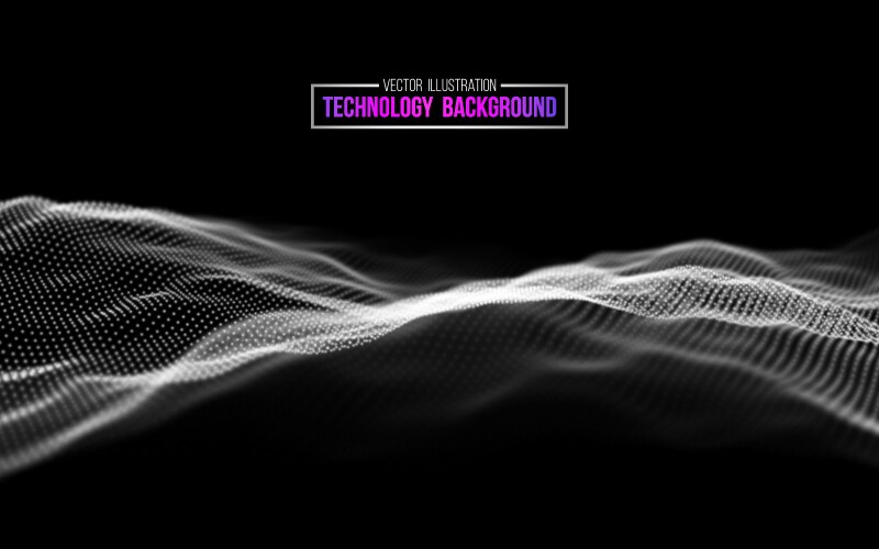 Abstract technology background 3d grid Royalty Free Vector