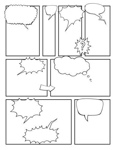 Comic page layout funny comics striped scrapbook Vector Image