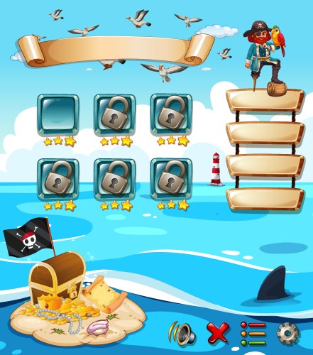 Cartoon game level map template Royalty Free Vector Image