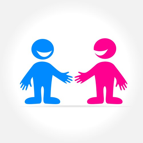 Original friendship logo template with three cups Vector Image