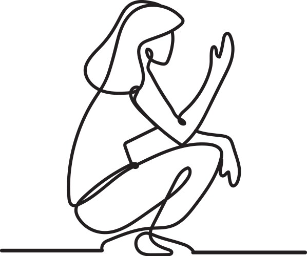 Female angel side view line Royalty Free Vector Image