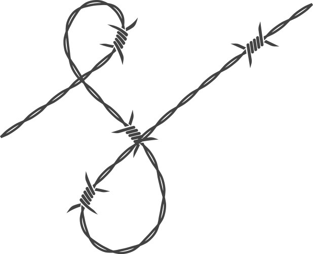 Cartoon silhouette black barbed wire line Vector Image