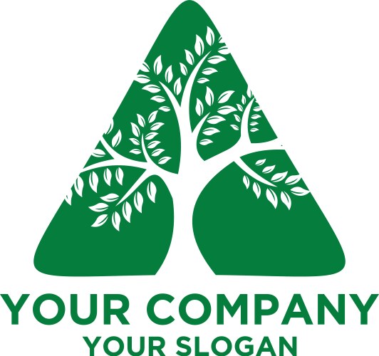 Tree sun logo design template Royalty Free Vector Image