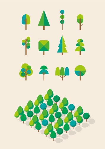 Tree flat style Royalty Free Vector Image - VectorStock