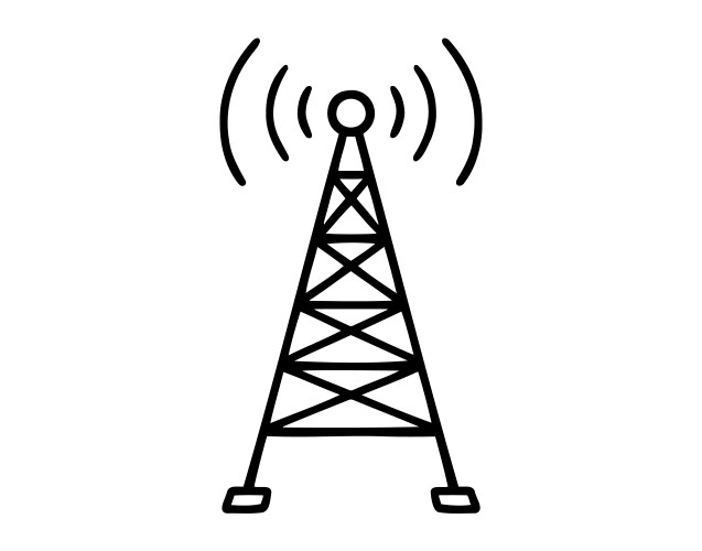 Telecom Tower Icon - Wireless Communication Vector Image