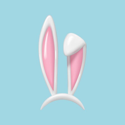 Rabbit ears realistic 3d Royalty Free Vector Image