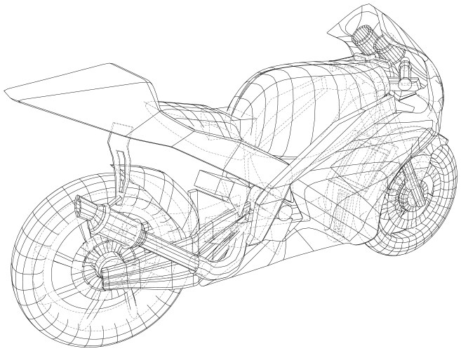 Motorcycle Blueprint Vector Images (over 180)