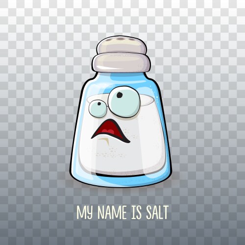 Cute cartoon salt shaker with smiling faces Vector Image