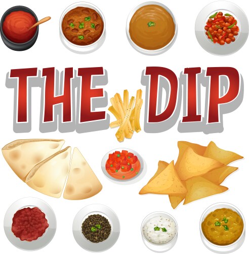 Dip sauce bowls Royalty Free Vector Image - VectorStock