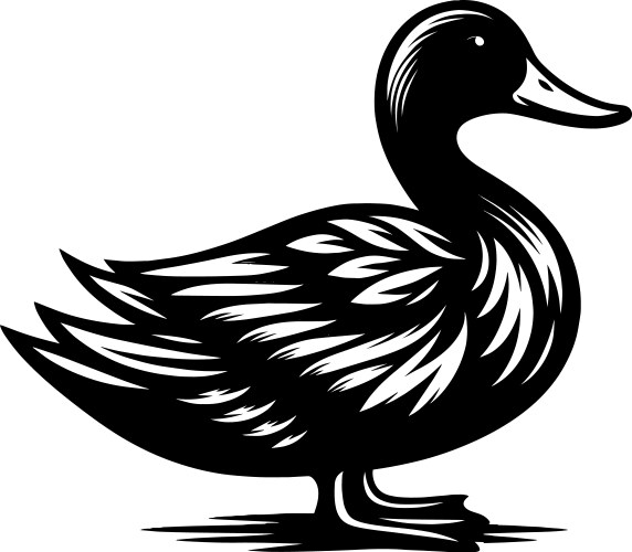 Duck silhouette isolated on white background Vector Image