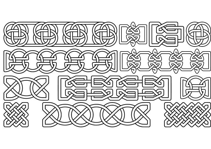 Set collection of the endless knots Royalty Free Vector