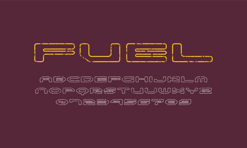 Wide sans serif font with rounded corners Vector Image