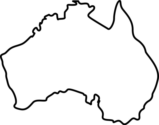 Australia map shape icon Royalty Free Vector Image