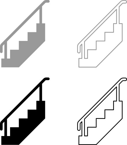 Staircase with railings stairs handrail Royalty Free Vector