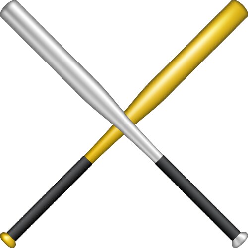 Crossed baseball bats Royalty Free Vector Image