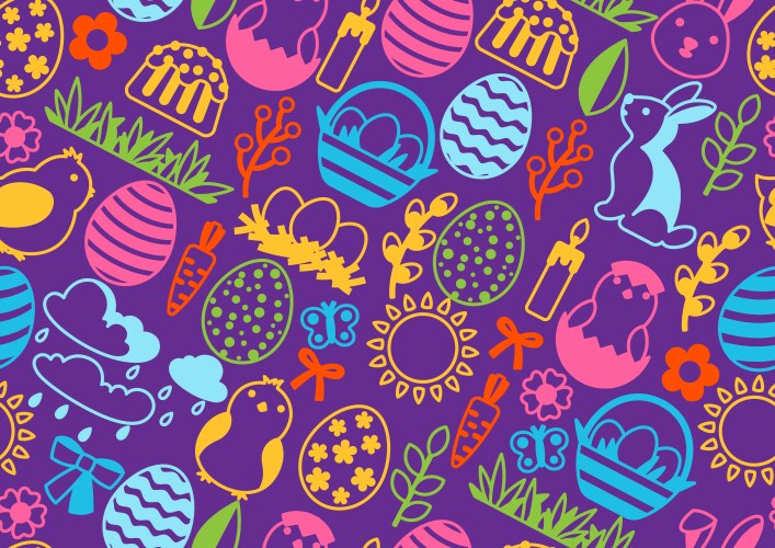 Happy easter seamless pattern whit eggs Royalty Free Vector