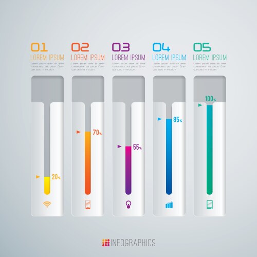 Infographics tag banner 6 option template Vector Image