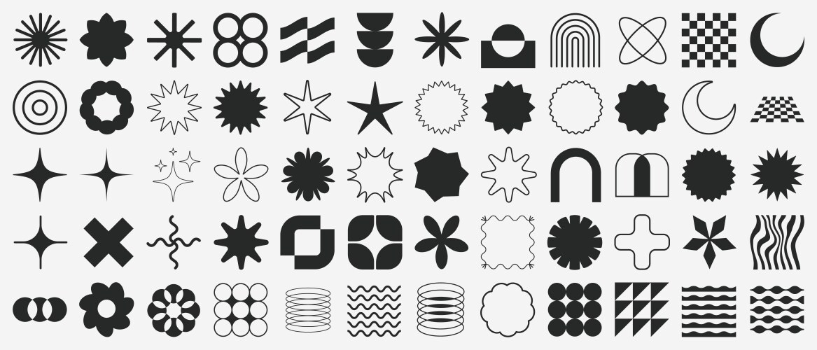 Brutalist shapes cool geometric forms bauhaus Vector Image