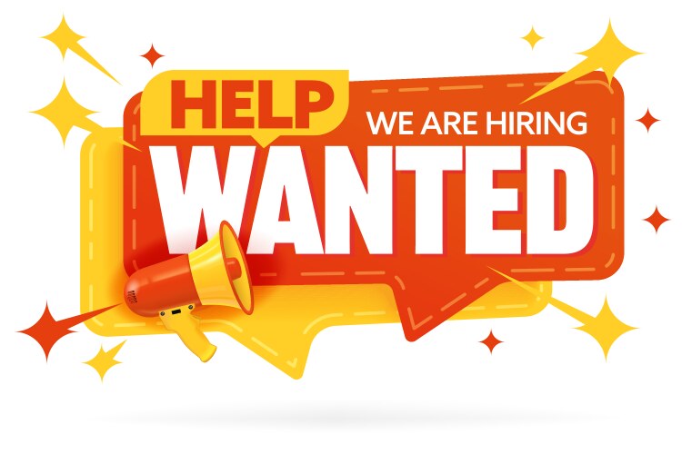 Vacancy hiring announcement hand hold handheld Vector Image