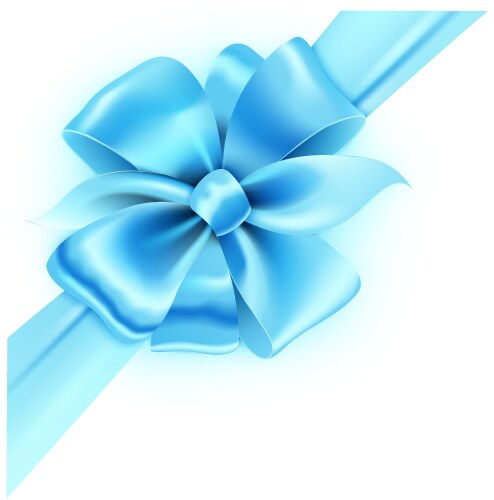 Blue ribbon bow Royalty Free Vector Image - VectorStock