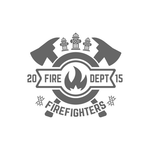 Set of fire department emblems and badges Vector Image