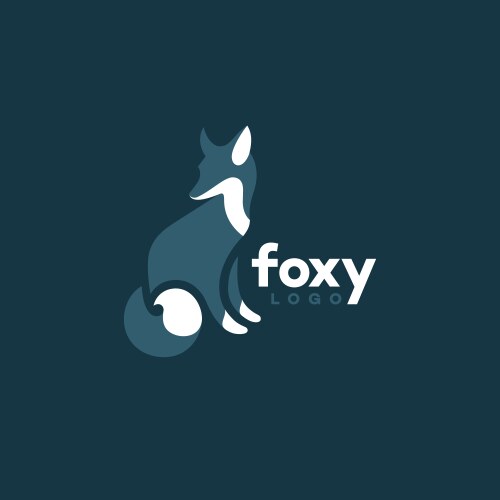 Running fox logo design Royalty Free Vector Image