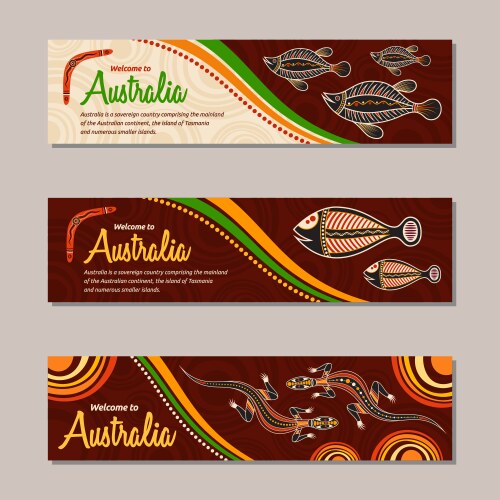 Horizontal banner templates in australian Vector Image