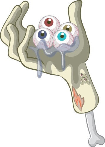 Cartoon a purple zombie hand Royalty Free Vector Image