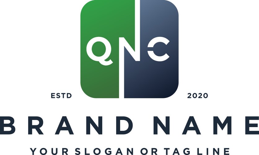 Letter dnc rounded square gradient color logo Vector Image