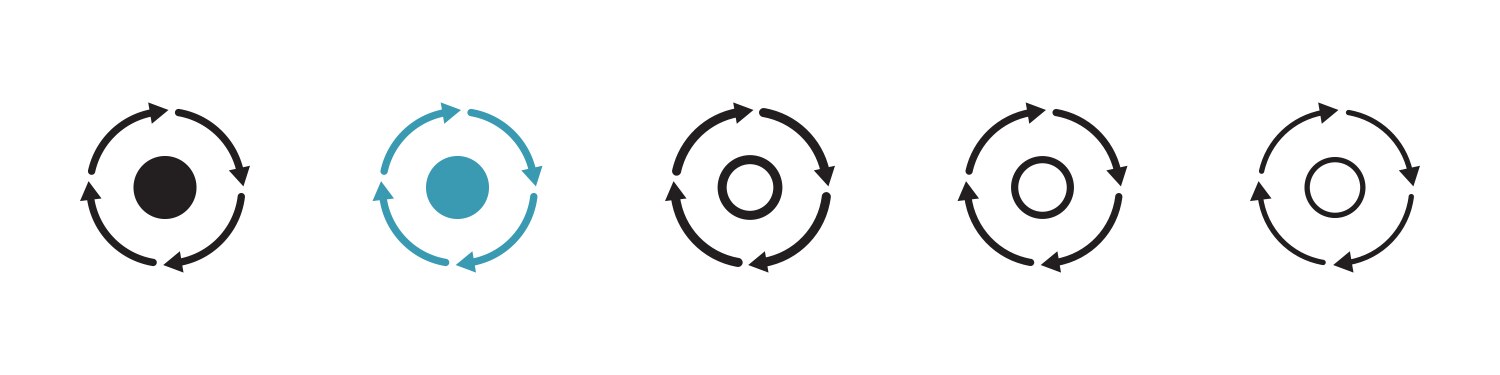 Life cycle icon set circle arrow method symbol Vector Image