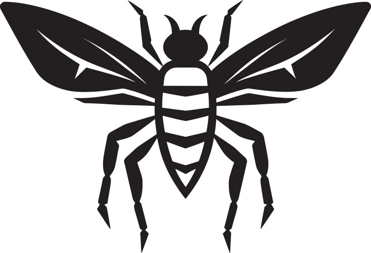 Wasp sting emblem design tarantula hawk majesty Vector Image