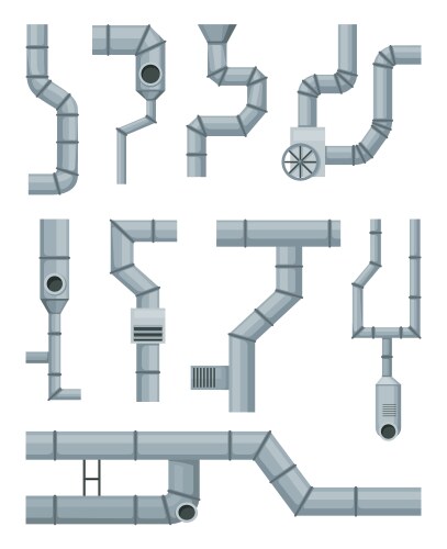 Air conditioner system - realistic set Royalty Free Vector