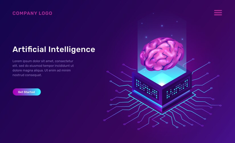 Artificial intelligence and machine learning logo Vector Image
