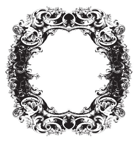 Baroque mirror round frame french luxury Vector Image