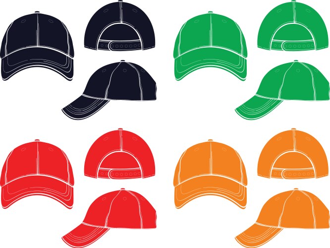 Running cap mock ups templates Royalty Free Vector Image