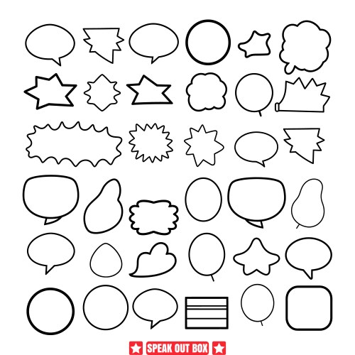 Conversational toolkit speak out box icons Vector Image