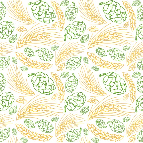 Craft beer brewery seamless pattern Royalty Free Vector