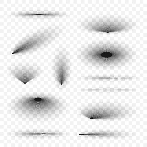 Realistic round shadows with soft edges shades Vector Image