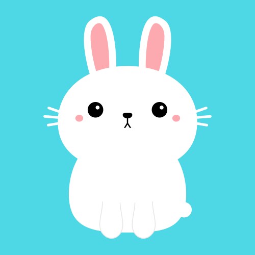 White cute rabbit Royalty Free Vector Image - VectorStock