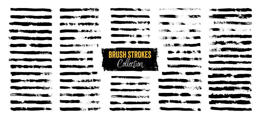 Grunge brush strokes lines ink smudges hand Vector Image